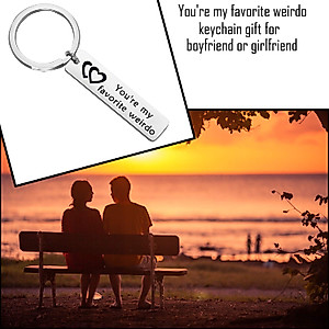 BNQL You're My Favourite Weirdo Keychain Funny Valentines Keychain Gift for Him or Her