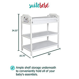 Suite Bebe Celeste Changing Table Safety Rail Included, White
