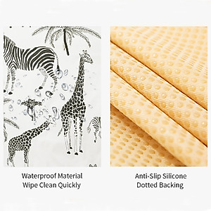 Insular Baby Splat Mat for Under High Chair/Arts/Crafts, Anti Slip and Waterproof Splash Mat for Floor, Portable Picnic Mat, 51x51 Inch, Safari