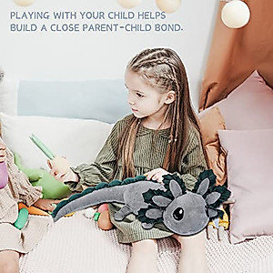 4Pound Axolotl Weigted Plush -Realistic, 26Inch Cute Grey AxOLOTL Plushie Large Weighted Stuffed Anmal Toy Christmas Birthday Gifts For Kids