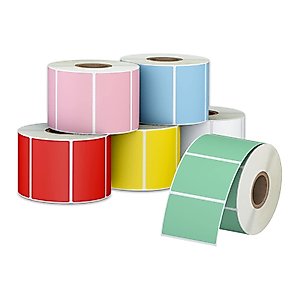 Anylabel 2.25" x 1.25" Multi-Purpose Direct Thermal Labels, Color Self-Adhesive Address Shipping Barcode Thermal Stickers, Compatible with Rollo & Zebra Thermal Label Printer(6 Rolls, 6000 Labels)