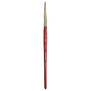 Princeton Heritage, Golden Taklon Brush for Watercolor & Acrylic, Series 4050 Round Synthetic Sable, Size 6
