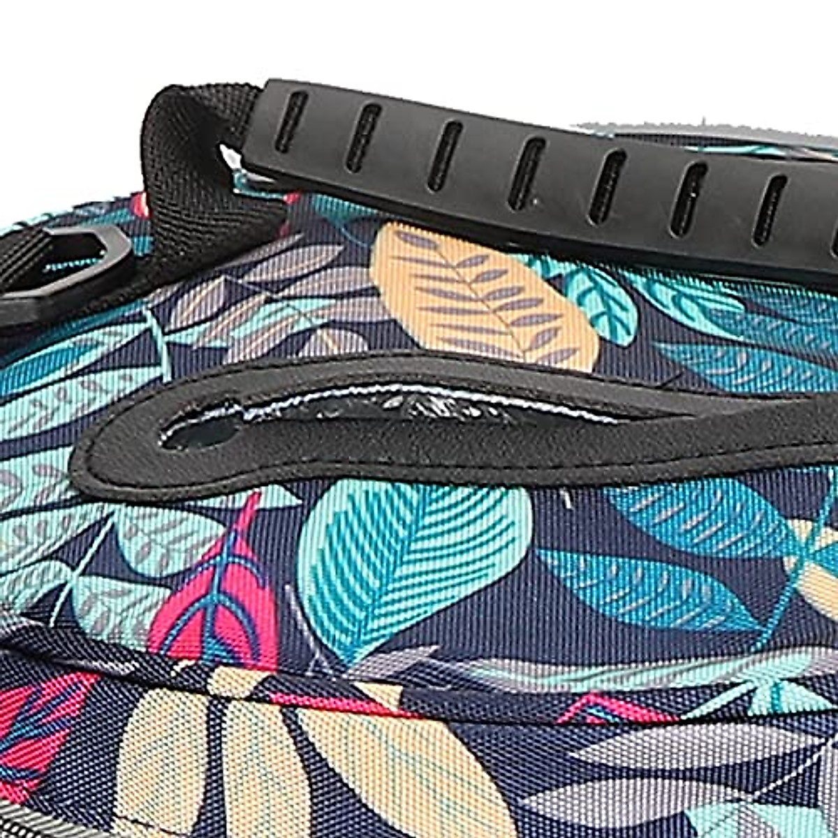 Pssopp 2Pcs Portable Woolen Yarn Storage Bag Knitting Bag, Yarn Storage Round Tote Bag, 600D Oxford Cloth Printing Multi-Pocket Hand Strap(Blue Leave)