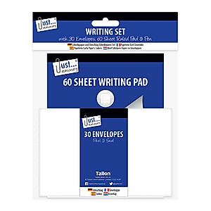 Just Stationery 4130 Writing Set with 60 Sheets, 30 Envelopes and Pen