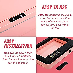 Hudada Automatic Touchless Infrared Motion Sensor Trash Can, 13 Gallon High-Capacity Plastic Kitchen Garbage Can with Lid for Kitchen Home Office Living Room Bedroom (Pink)