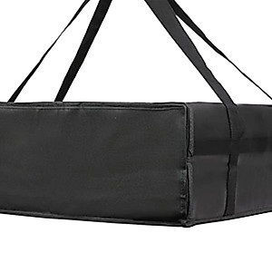Delivery Pizza Insulated Bag, Portable Pizza Warmer Bag with Double Handles, Waterproof Hot Cold Food Storage Bag for Commercial Catering, Black (Holds 3 Pizza Boxes)