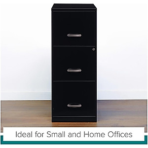 Office Designs Cooper 3 Drawer Letter File Cabinet in Black