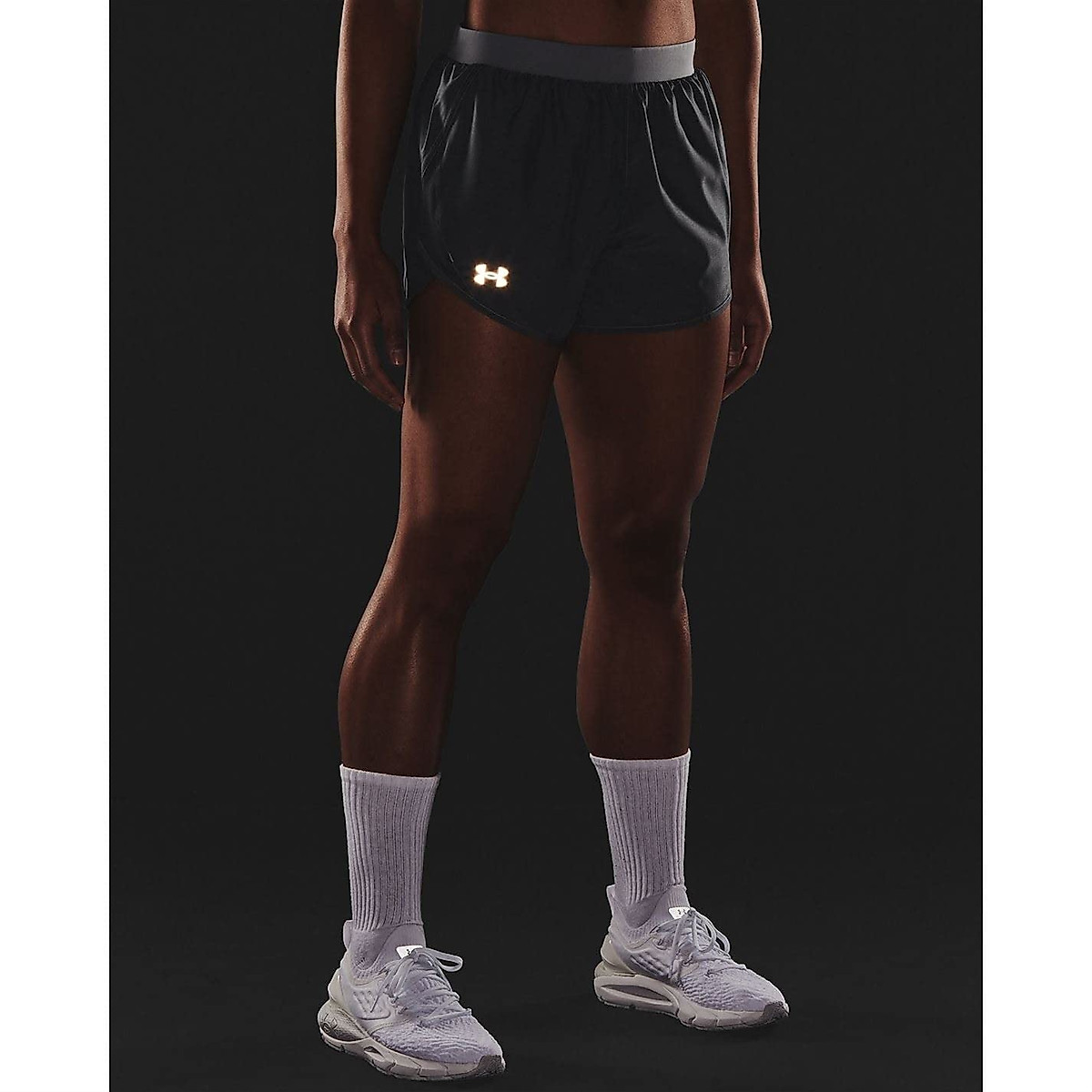 Under Armour Women's Fly By 2.0 Running Shorts , Steel Full Heather (035)/Steel , Large