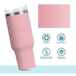 RPLIFE Gradient Pink Stainless Steel Bottle, Insulated Cups with Lids, Tumbler for Men