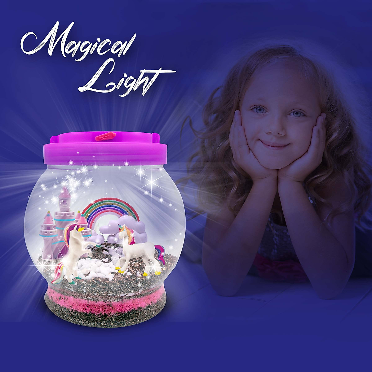 Light-Up Unicorn Terrarium Kit - Birthday Gifts for Kids - STEM Science Kits - Best Toys & Activities Kits Presents - Arts & Crafts Stuff for Little Girls & Boys Age 3 4 5 6 7 8-12 Year Old Girl Gift