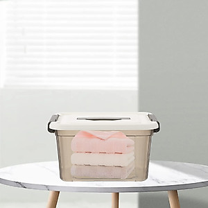 Zerodeko Storage Bins Storage Latches Box Plastic Storage Bin Stackable Storage Organizer Box with Lid Storage Bin Clothes Box Sundries Latches Bin for Garage Office Plastic Storage Bins