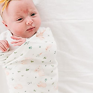 Loulou Lollipop Soft Baby Swaddle Blanket Muslin Wrap Receiving Blanket for Newborn to Toddler Girl and Boy, Large 47” by 47” - Bunny Meadow…