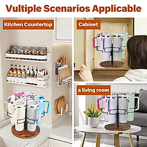 Water Bottle Organizer for Stanley 40 oz Tumbler with Handle, Rotatable Stanley Cup Organizer Holder, Kitchen Organizers and Storage for Stanley Cup 40 oz Stanley Cup Accessories (Black)