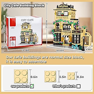 City Coffee Shop Building Blocks Set- Compatible with Lego City House, Architecture Modular Building Three-Story House Building Blocks for Adults (1443pcs)