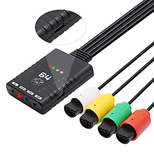 Wireless Controller Adapter for N64 Console, Multiplayer Bluetooth Controller Adapter Support 4 Player, for Xbox One S, Xbox Series X S, Switch Pro, , Retro Bit, PS3, Ps4,