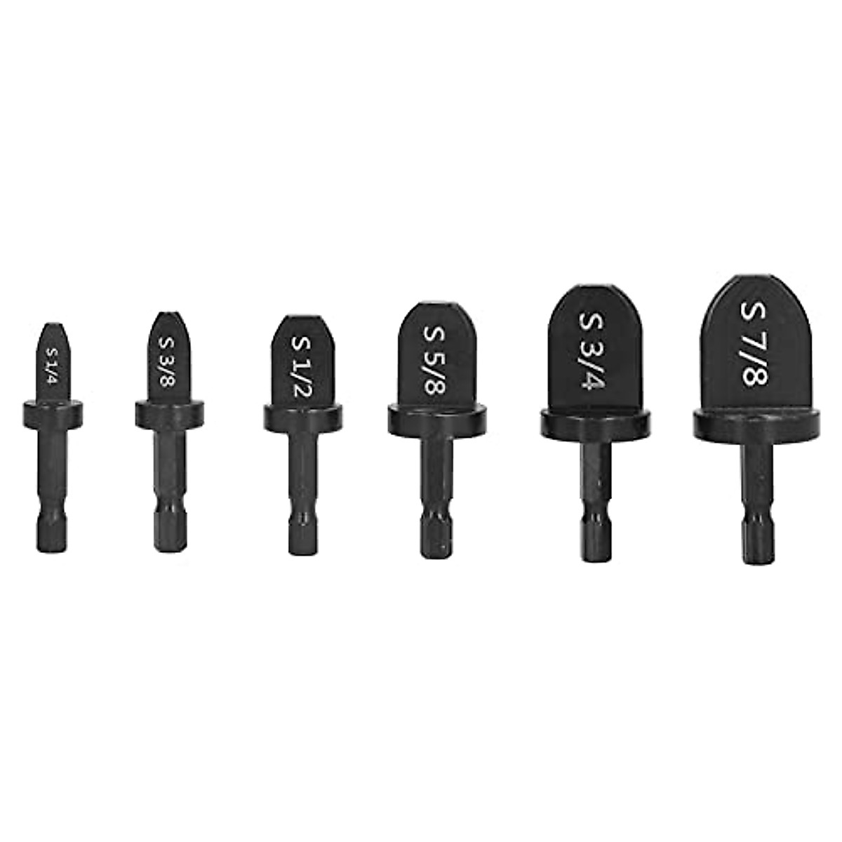 6PCs Swaging Tool Drill Bit Set Copper Aluminum Pipes Expansion Tube Expander Drill Bit Air Conditioner Maintenance HVAC Tools(Hex Shank)