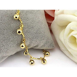 Rosary Bracelet Barefoot Bells Women Foot Bracelet Ankle Jewelry Beach Sandal Anklet - Ankle Bracelets for Women Teen Girls Jewelry Gifts (Gold, One Size)