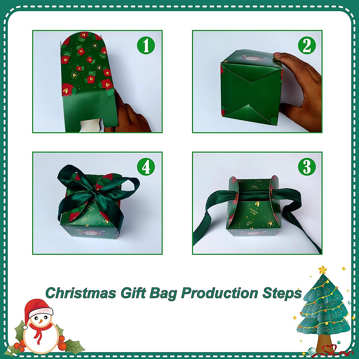 Christmas Gift Boxes Treat Cookie Favor Party Stacking Set with Lids Merry Christmas Goodie Paper Box Small Size Bow Bulk for Chirldren Mini Wrap Decorative Candy Holiday Santa Presents Bags Giving