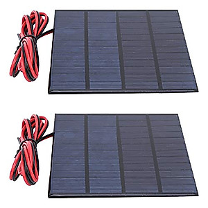 bizofft Polysilicon Solar Panel, with 1Meter Cable 2Pcs DC 12V Solar Panel Charger, Solar Flashlights for Solar Phone Chargers Solar Landscape Lights