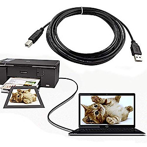 AlyKets USB 2.0 Printer Cable/Cord for Canon MX492 MX490 MX479 MX472 MP150 MP230 MP499 Printer, Brother, HP, Lexmark, Epson, Dell, Xerox, Samsung etc and Piano, DAC ( 6 Ft Long)