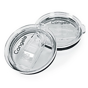 Spill proof coffee mug lids, For 20 oz yeti lids,replacement lids, tumbler lids - Sliding Lids for Yeti,coffee mug lids, Splash Proof, Silicon Slider Locking, Straw Friendly(2pack,clear)