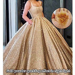 Go Ho Hair and Body Glitter Spray,Festival Glitter Dry Powder Makeup for Clothes,Gold Glitter Spray Loose Sparkle Powder,Holographic Ultra Fine Glitter,Resin Glitter for Crafts,10g