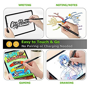 PRO Stylus Pen for Samsung Galaxy S6 Edge with Ink, High Accuracy, Extra Sensitive, Compact Form for Touch Screens [3 Pack-Black-Red-Silver]