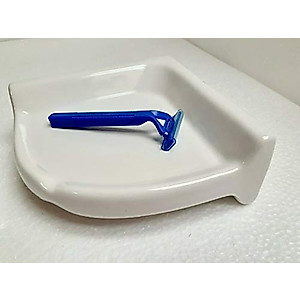 Bright White Ceramic Corner Shower Shelf Ledge Soap Tray Arctic White Daltile Color 0190 Medium 7.5 inch