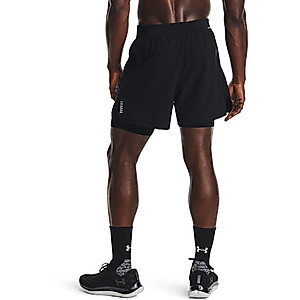 Under Armour Iso-chill Run 2n1 Shorts, Black (001)/Reflective, XX-Large