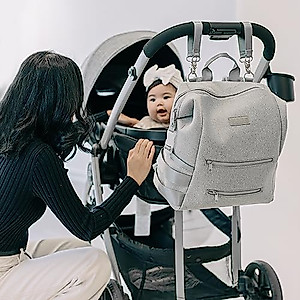 Lightweight Diaper Bag Backpack, Water-resistant Neoprene Travel Baby Bag With Changing Pad, Stroller Straps, Wet Bag and Pouch, Gray