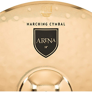 Meinl 18” Arena Marching Cymbal Pair with Straps - Professional Bronze Alloy Brilliant Finish - Made In Germany, 2-YEAR WARRANTY (MA-AR-18)