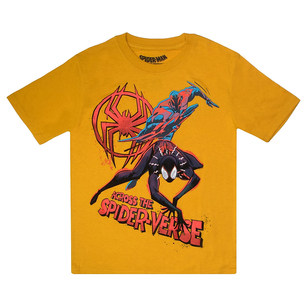 Marvel Spiderman Graphics Boys 4-Piece Set, 4-Pack Short Sleeve T-Shirt Bundle Set for Kids and Toddlers (Black/Red/Yellow/Blue, Size 8)