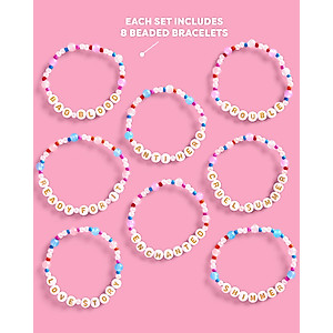 xo, Fetti Party Friendship Bracelets - 8 count | Eras Beaded Party Favor, Goodie Bag, Bachelorette Party, Pearl Bead Concert Decor