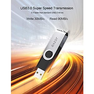 EAZOR USB Flash Drive 64GB - USB 2.0 Interface Digital, Thumb Drive with Swivel Design, Compatible with Computer/Laptop/External Memory Storage, Stick Jump Drive for Photo/Video Backup (64GB-3.0)