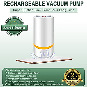 Electric Mason Jar Vacuum Sealer Kit for Wide Mouth & Regular Mouth Mason Jars Food Vacuum Sealer Food Jar Protector Vacuum Seal with Electric Vacuum Pump and Jar Lids for Food Storage and Fermentation