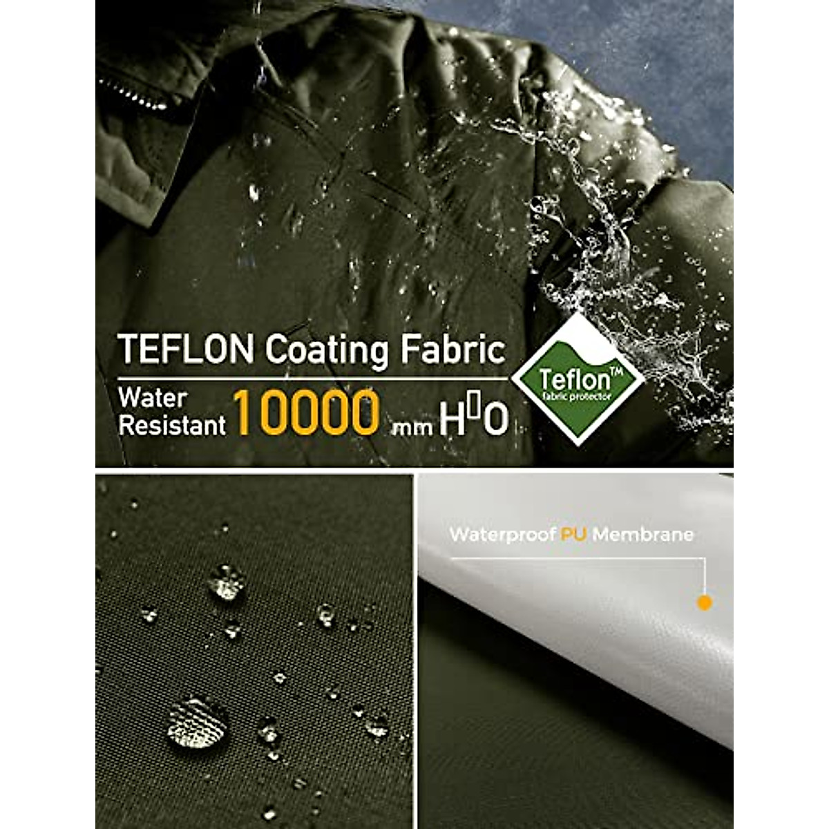 WenVen Women's Winter Hooded Waterproof Parka Jacket Long Coat (Army green, XL)