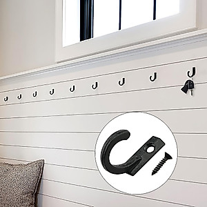 ZZLZX 24PCS Mini Metal Wall Mounted Hooks for Kitchen Hat Keys Scarves Bags Clothes with Black Screws Farmhouse Vintage Handmade