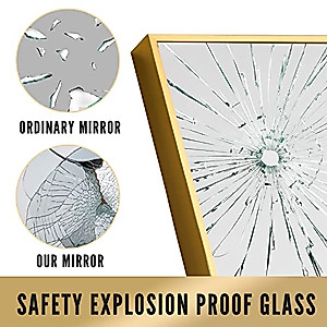 MIRUO 63"x20" Mirror Full Length Wall Mirror Floor & Full Length Mirrors for Wall Decor Living Room Wall-Mounted Mirrors Body Mirror Gold Mirror Large Mirror