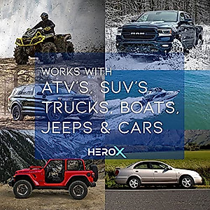 HEROX 1” x 30ft Kinetic Recovery Rope Kit - Offroad Tow Strap - Heavy Duty Tow Rope for Trucks ATV Vehicles SUV and UTV - Comes with 2 Soft Shackles and Storage Bag - Blue