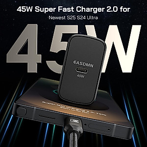 45W Super Fast Charger Type C, [2 Pack] 45 Watt USB-C Charger PD/PPS Wall Charging Block for Samsung Galaxy S25 Ultra/S25+/S25/S24/S23 Ultra/S23+/S22 Ultra/S22+/S20 Ultra, Tab S8(with 2X 10ft Cable)