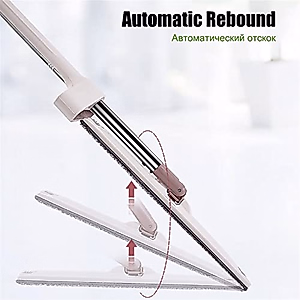 BinOxy Mop/Flat Floor Mop Hand-Washing Squeeze Mop Automatic Leveling Mop Automatic Rotation Floor Cleaner with Microfiber Pad Cleaning Tool Floor Cleaning System (Color : White Within 4 Pads)