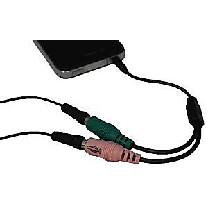 Headset Buddy PC Computer Headset to 3.5mm Smartphone Adapter for iPhone, Android and Tablets (PC35-PH35)