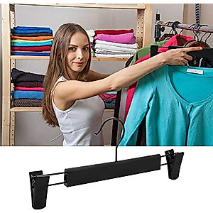 Pants Hangers Skirt Hangers,20 Packs Black Plastic Dress Trousers Hanger with Non-Slip Big Clips and 360 Rotatable Hook