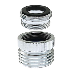 Maxmoral 1 Set Faucet to Garden Hose Adapter with Aerator Brass for Bathroom Kitchen 3/4 Thread Chrome Plated Pet Bathtub Balcony Watering Portable Washing Machine