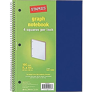 Staples Ruled Paper Graph Pad (11625M)