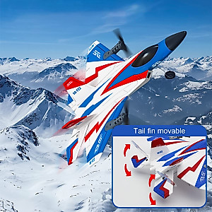 Leopmase RC Plane 4 Channel Remote Control Airplane Fighter, F-22 RC Plane Ready to Fly,Stunt Flying Upside Down,Two Rechargeable Batteries,Great Gift Toy for Adults or Kids