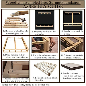 Treaton 9-Inch Medium Firm Tight top Single Sided Hybrid Mattress with 5” Unassembled Box Spring, Queen, Black