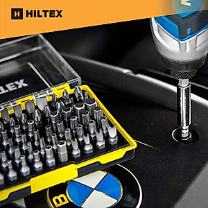 Hiltex 10060 Security Bit Set with Magnetic Extension Adapter, 61 Piece | 1/4-Inch Hex Shank | CR-V Steel
