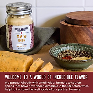 Burlap & Barrel Toasted Onion Powder – Rich, Savory-Sweet Flavor – Flavorful Onion Seasoning for Cooking – As Seen On Shark Tank - 2.9oz Glass Jar