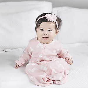 Babysoy Long Sleeve Baby Girl Sleep Sack - Infant Wearable Blanket, Sleeping Bag for Babies, Breathable Baby Sleeper - Newborn Baby Essentials - Cotton Blend - 12-24 Months - Peony